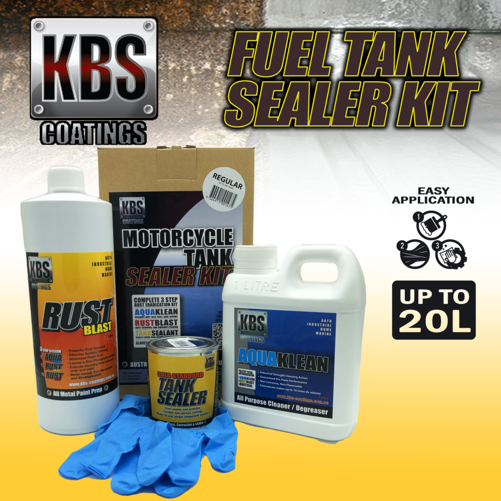 KBS Motorcycle Fuel Tank Sealer kit | 20L | Oz Loading Ramps